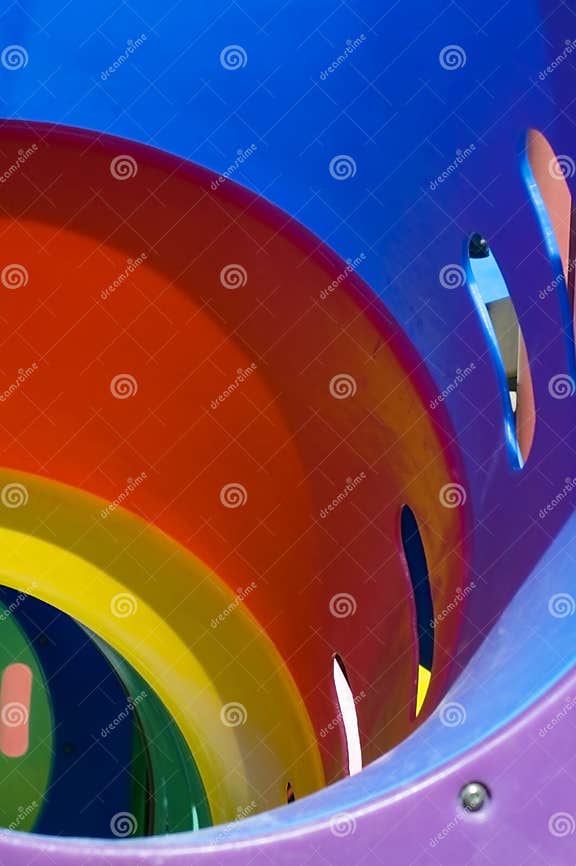 Down the Rainbow Slide - Right Stock Image - Image of play, inside: 701381