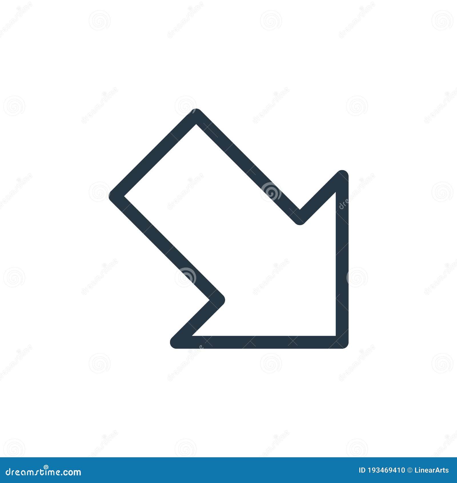 Down Right Arrow Icon Vector from Arrow Concept. Thin Line Illustration ...