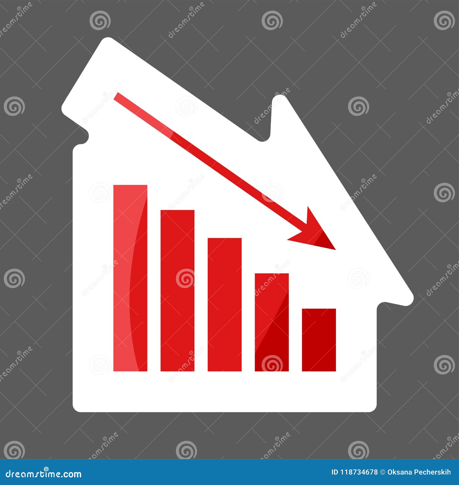 Down Schedule, The Decline Fall Chart Icon. Detailed Set Of Finance ...