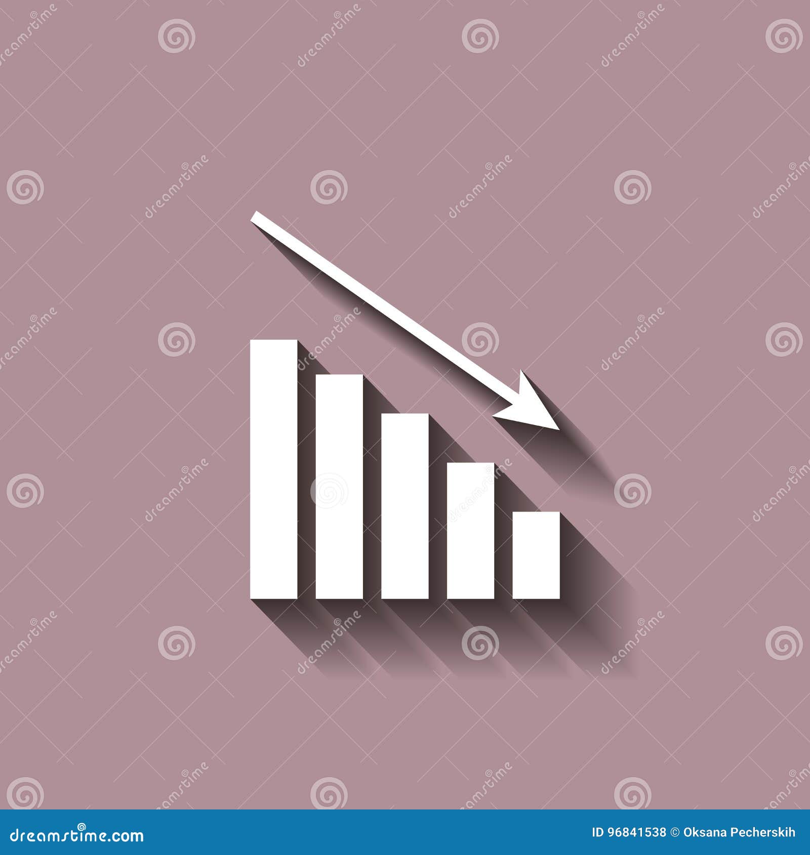 Down Schedule, the Decline. Infographic, Chart Icon, Flat Vecto Stock ...