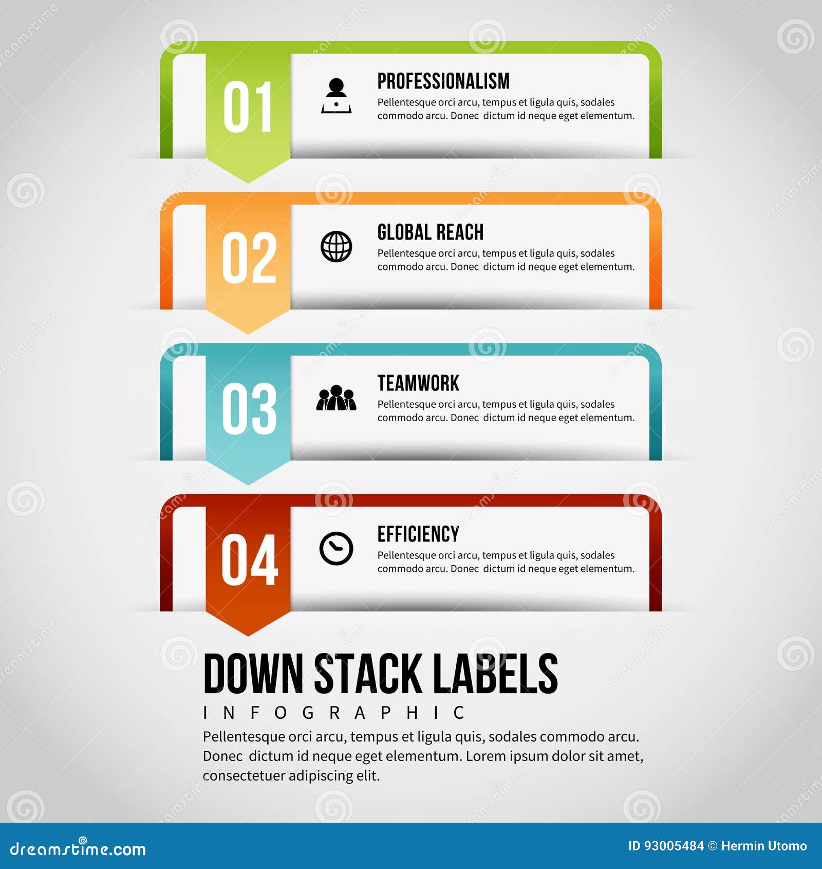 Down Stack Labels Infographic Stock Vector - Illustration of icon ...