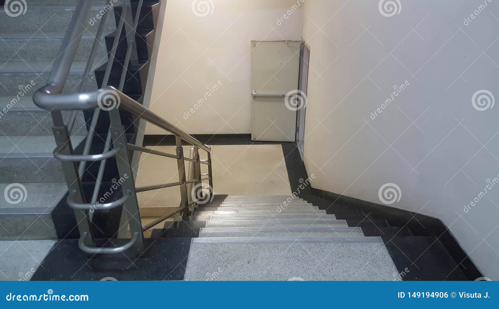 Down Stair of Fire Exit Inside the Building. Stock Photo - Image of ...