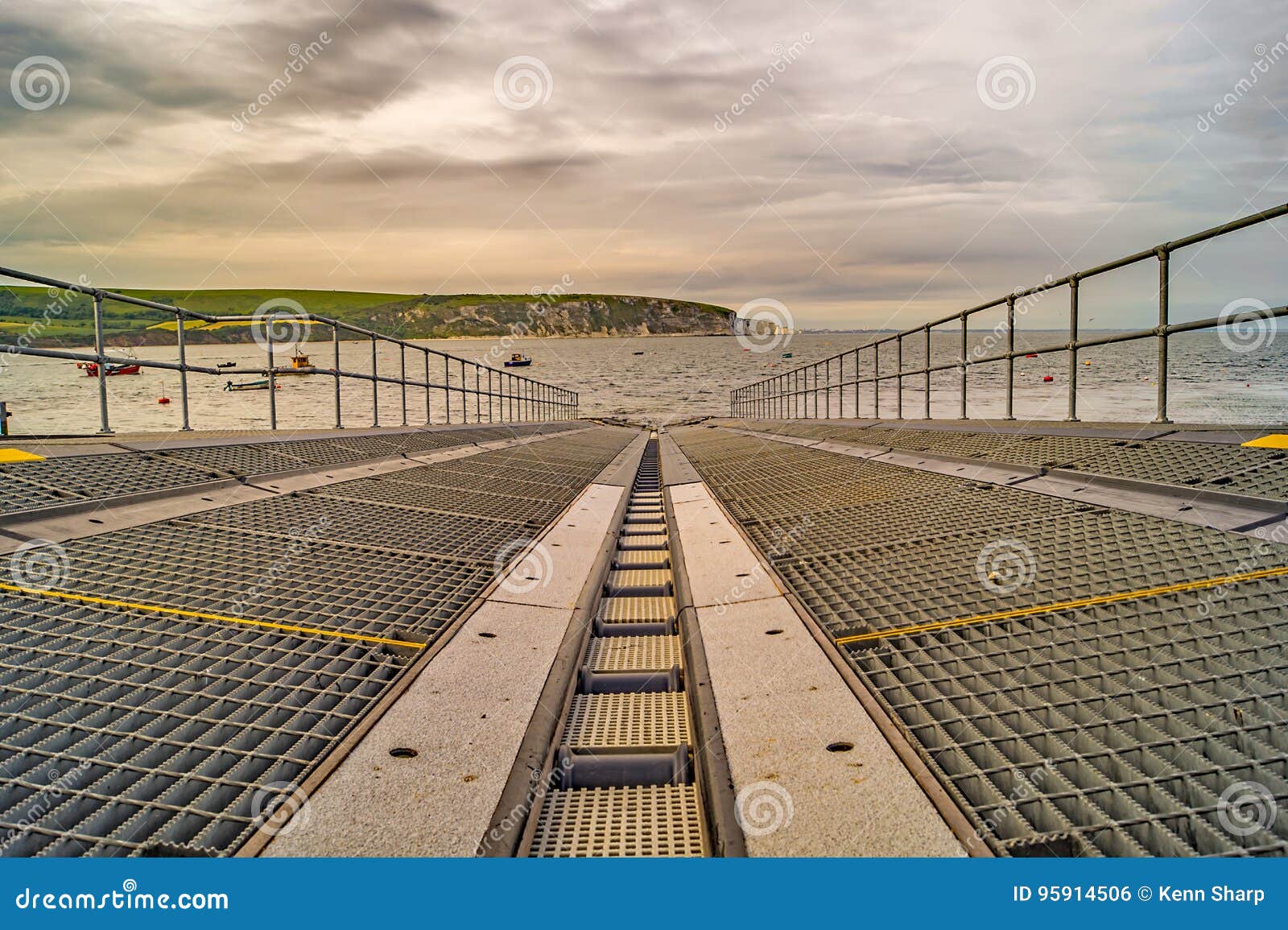 Down the Swanage Lifeboat Slipway Stock Photo - Image of england, view ...