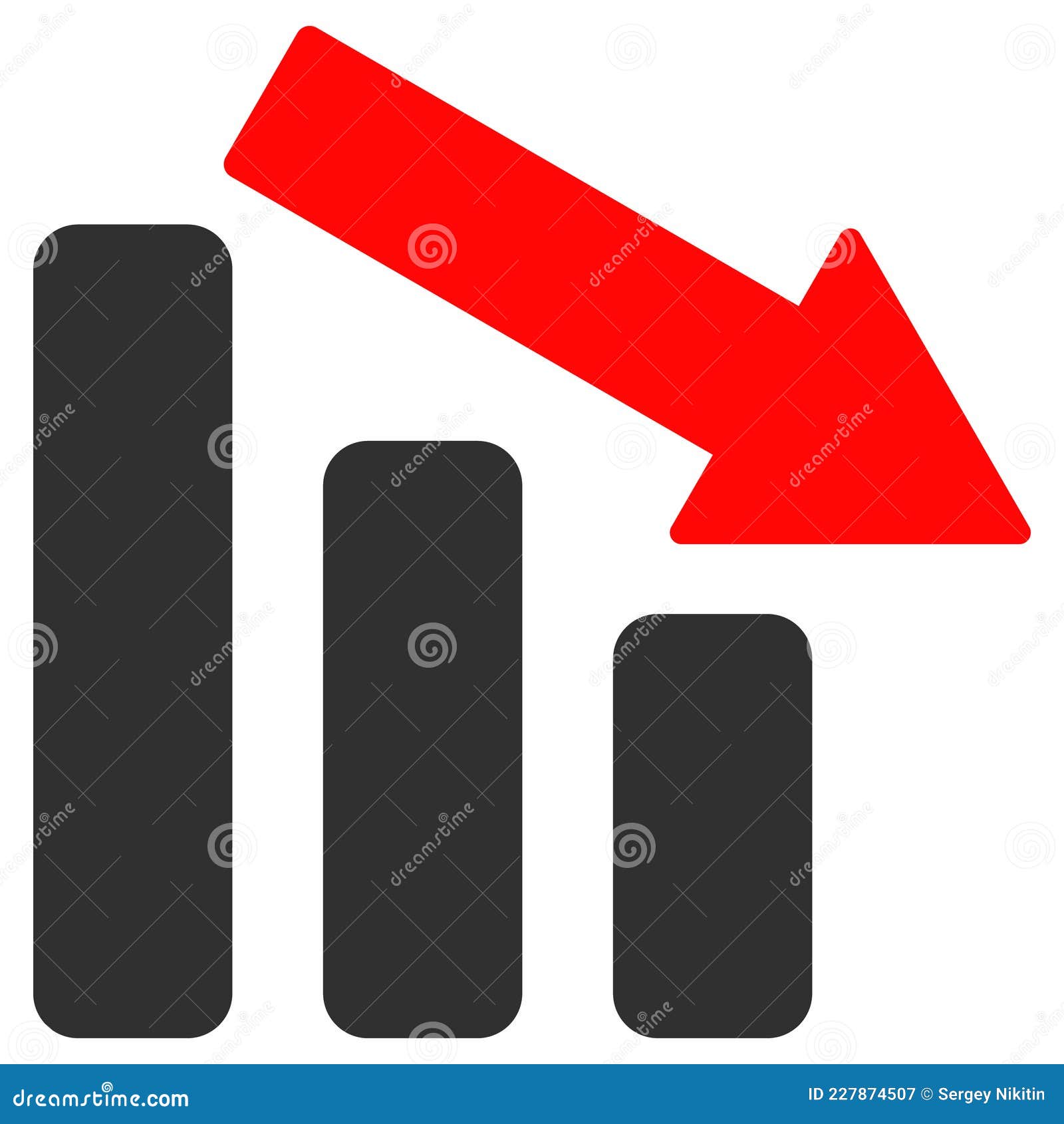 Down Trend Bar Chart Flat Icon Vector Stock Vector - Illustration of ...