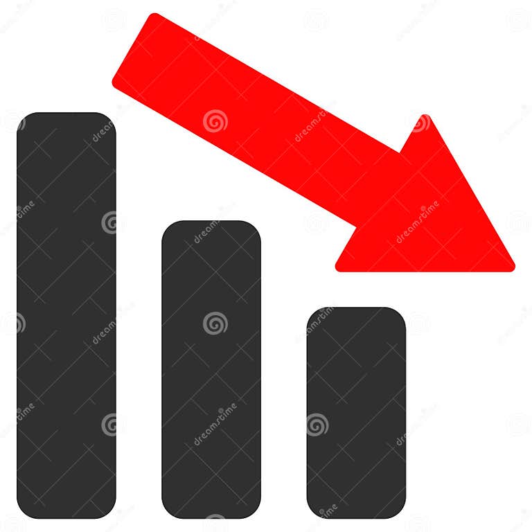 Down Trend Bar Chart Flat Icon Vector Stock Vector - Illustration of ...