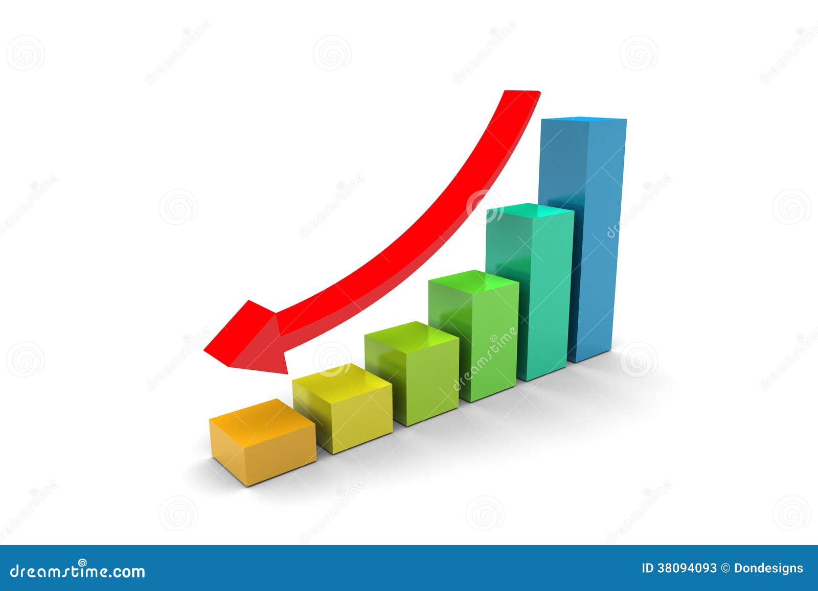 Down Trend Barchart stock illustration. Illustration of economy - 38094093