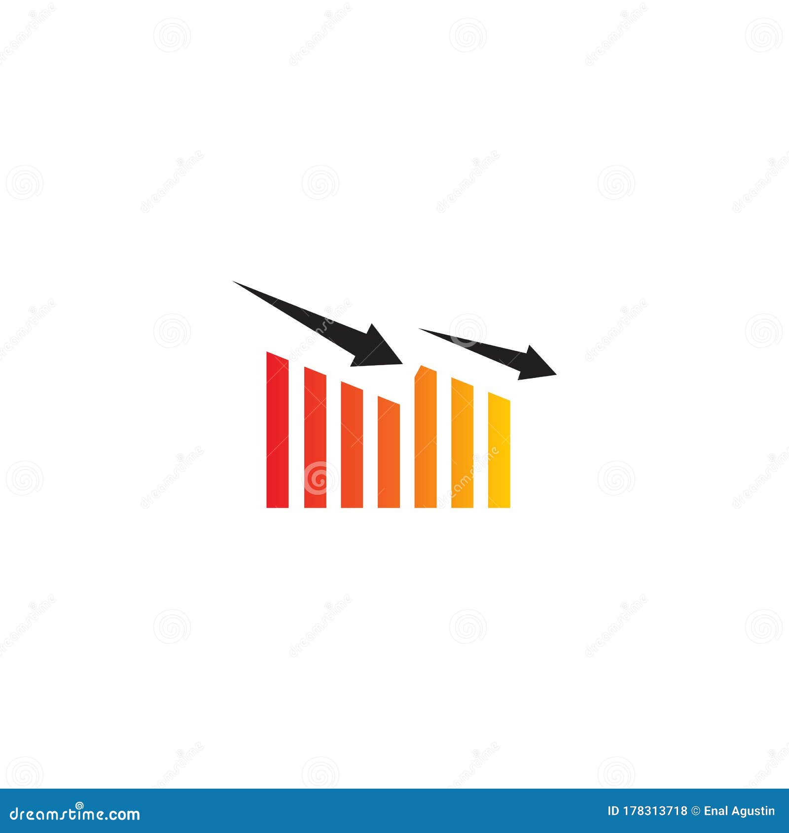 Down Trend Chart Icon Logo Design Stock Vector - Illustration of symbol ...