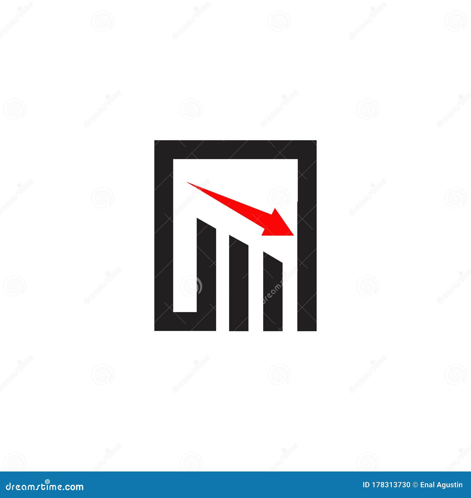 Down Trend Chart Icon Logo Design Stock Vector - Illustration of profit ...