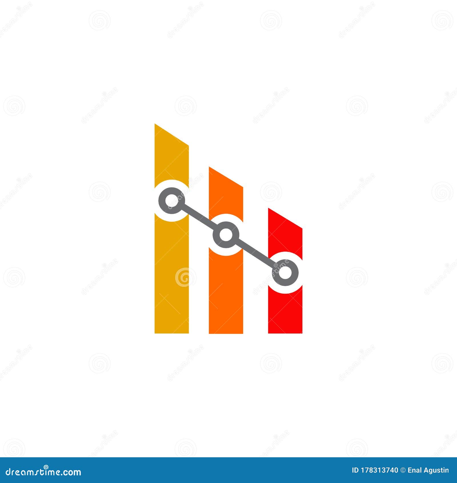 Down Trend Chart Icon Logo Design Stock Vector - Illustration of ...