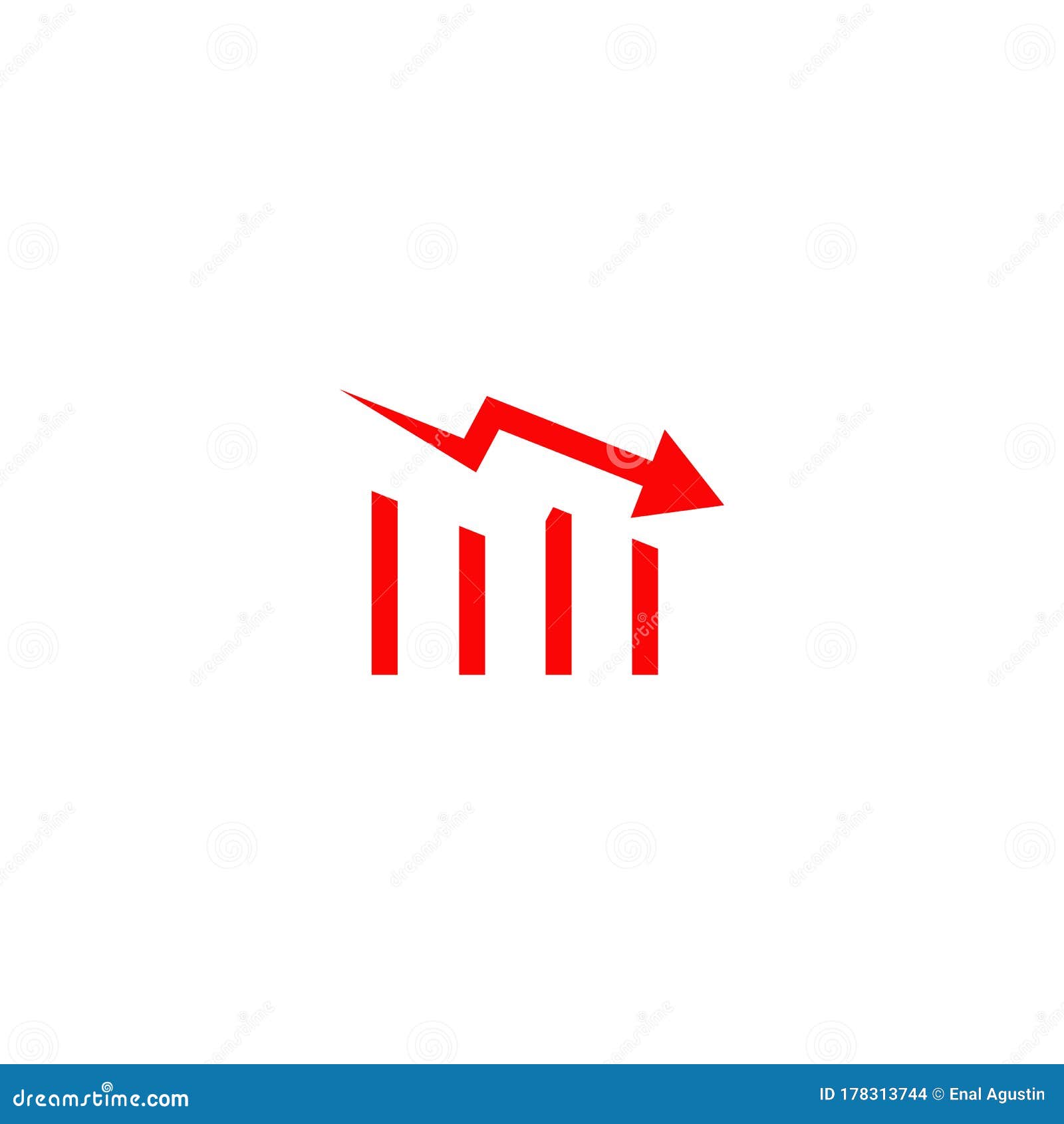 Down Trend Chart Icon Logo Design Stock Vector - Illustration of ...