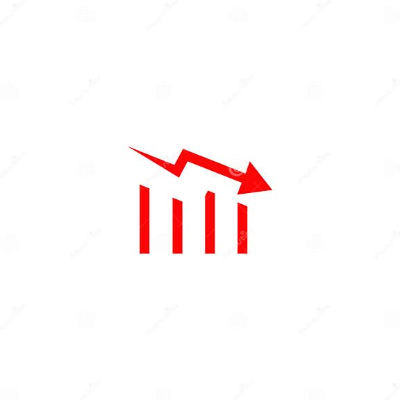 Down Trend Chart Icon Logo Design Stock Vector - Illustration of ...