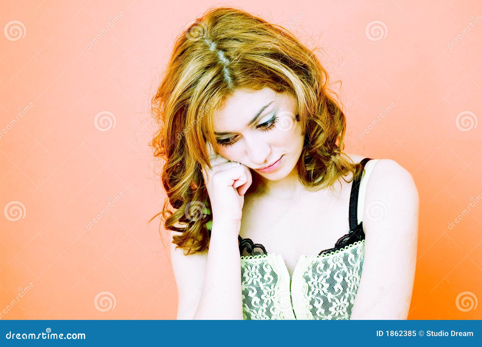 Downcast stock image. Image of attractive, shoulders, model - 1862385