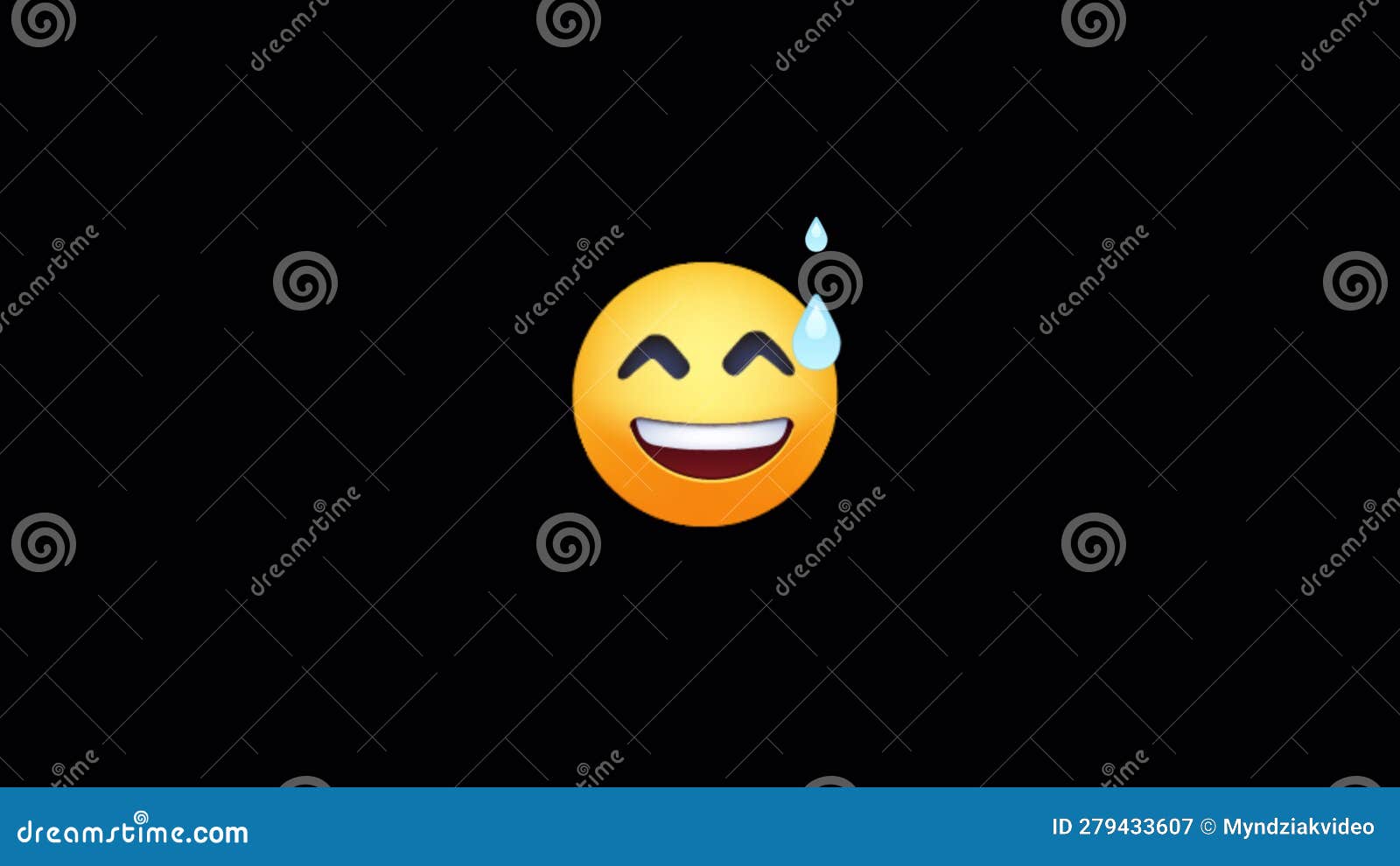 Downcast Face Animated Emoji. Alpha Channel. Royalty-Free Stock ...
