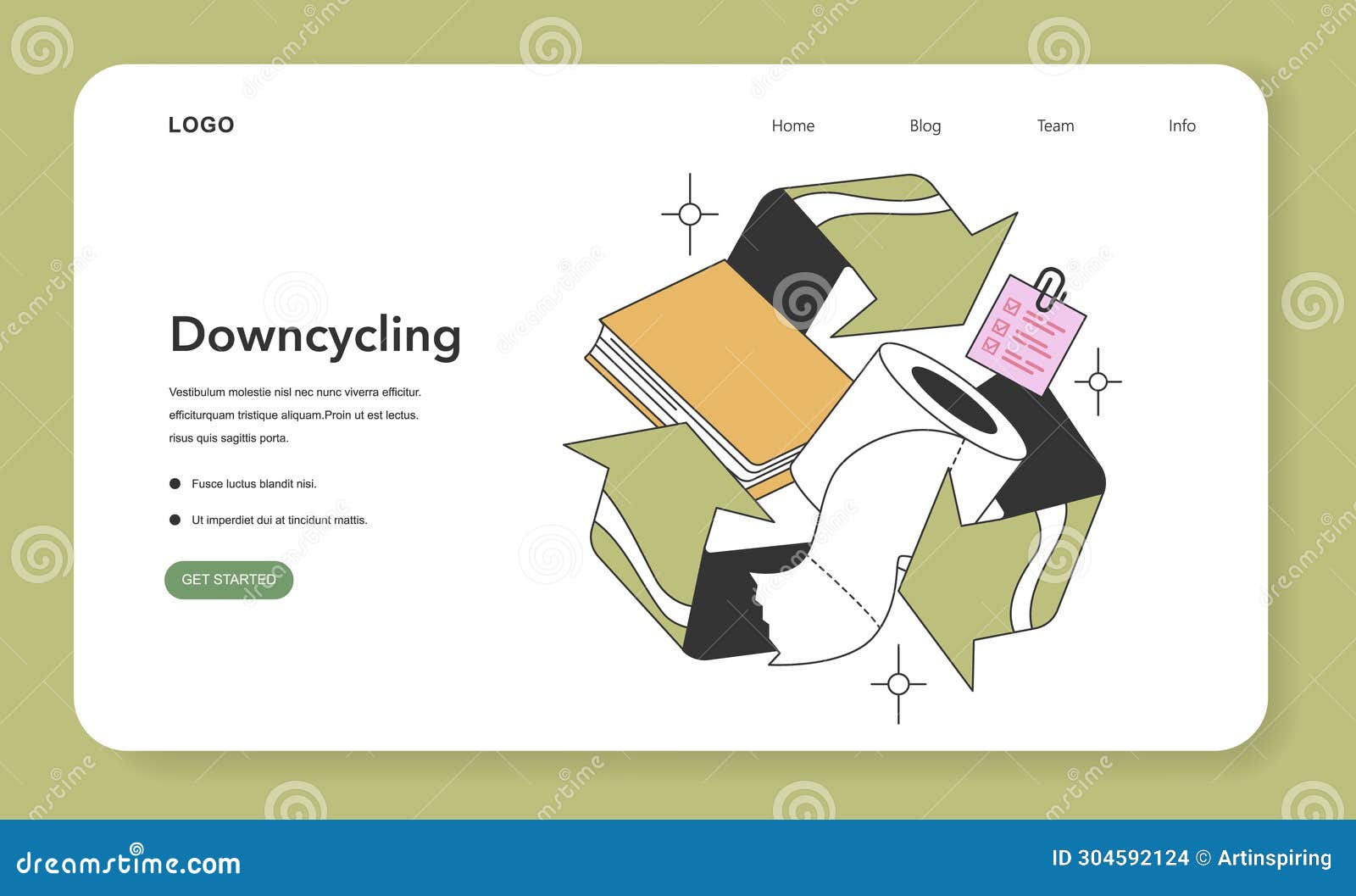 Downcycling Process Depiction. Flat Vector Illustration Stock ...