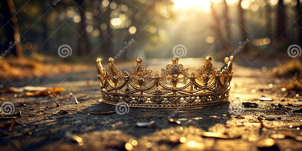 Downfall of Monarchy Crown on the Ground AI Generative Stock ...