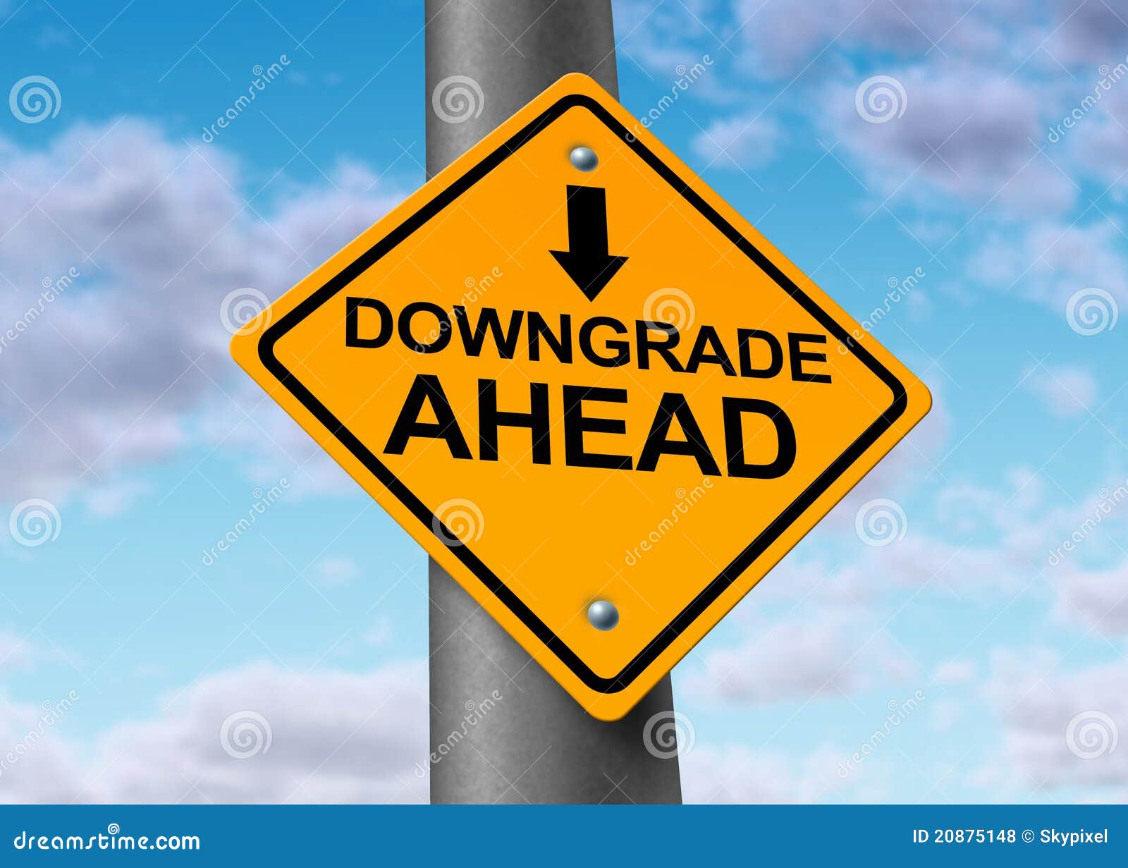 Downgrade of a Company Symbol Stock Illustration - Illustration of ...