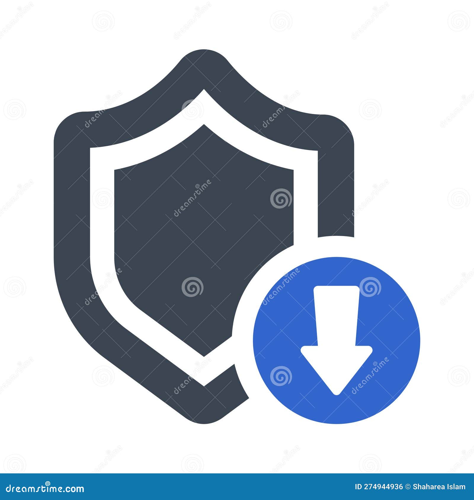 Downgrade security icon stock vector. Illustration of protection ...