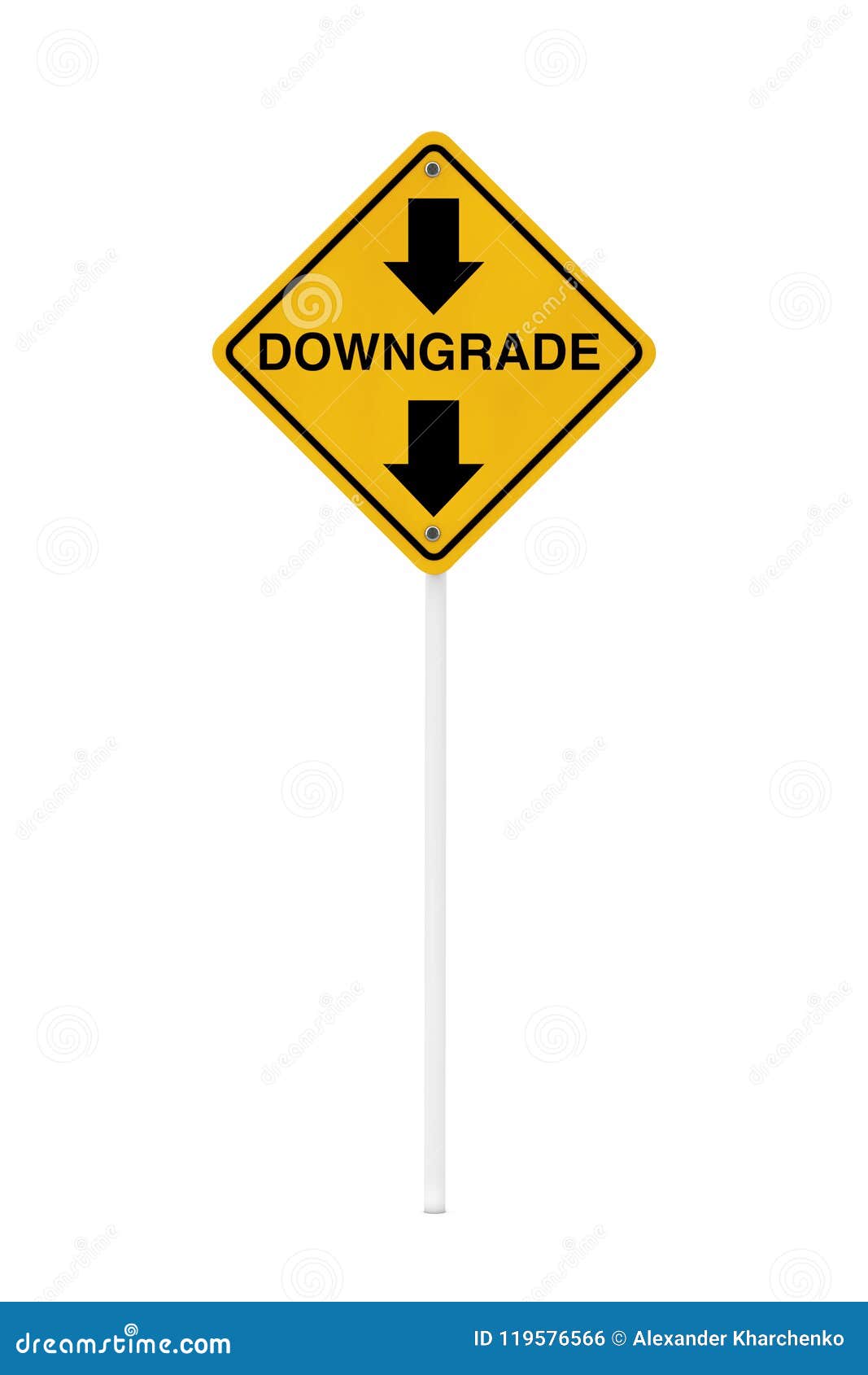 Downgrade Warning Traffic Sign. 3d Rendering Stock Illustration ...