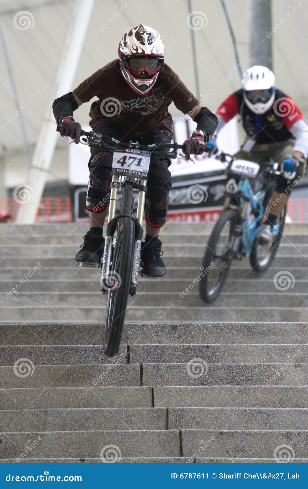Downhill Bicycle Racing Action Editorial Photo - Image of danger ...