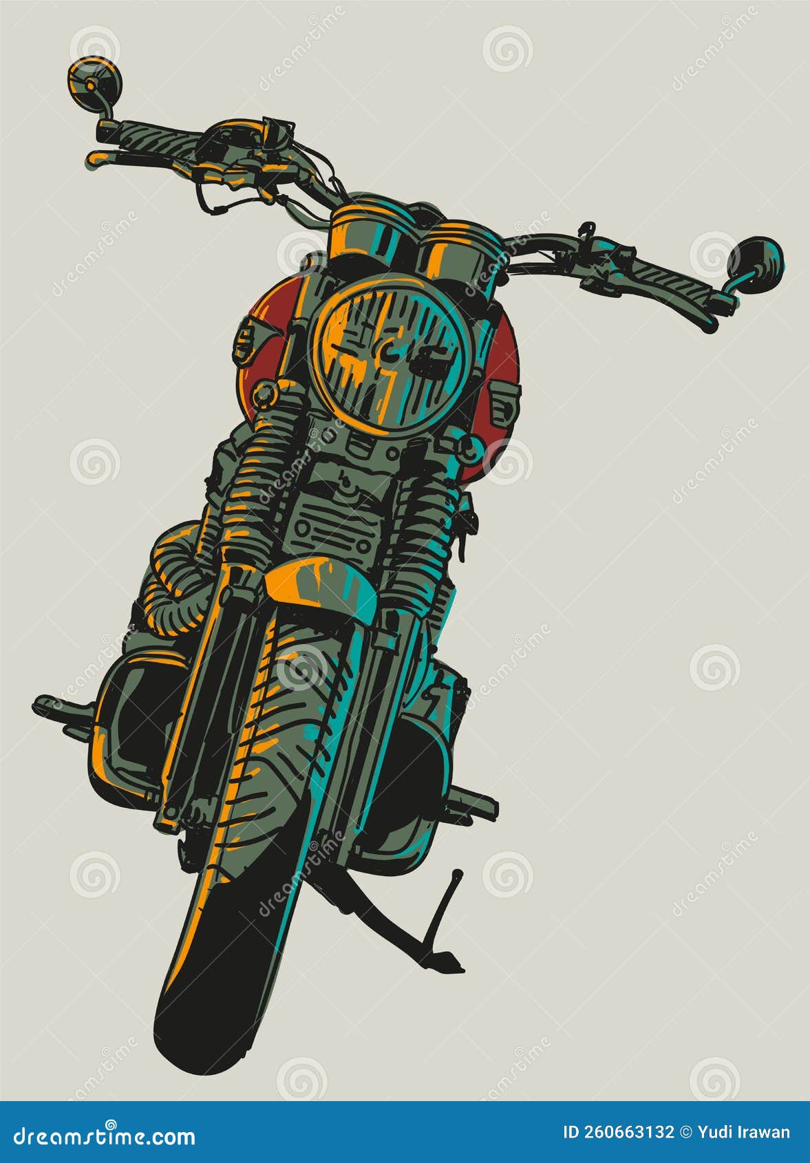 Scrambler Motorcycle Logo, With Line Illustration And Retro Mode ...