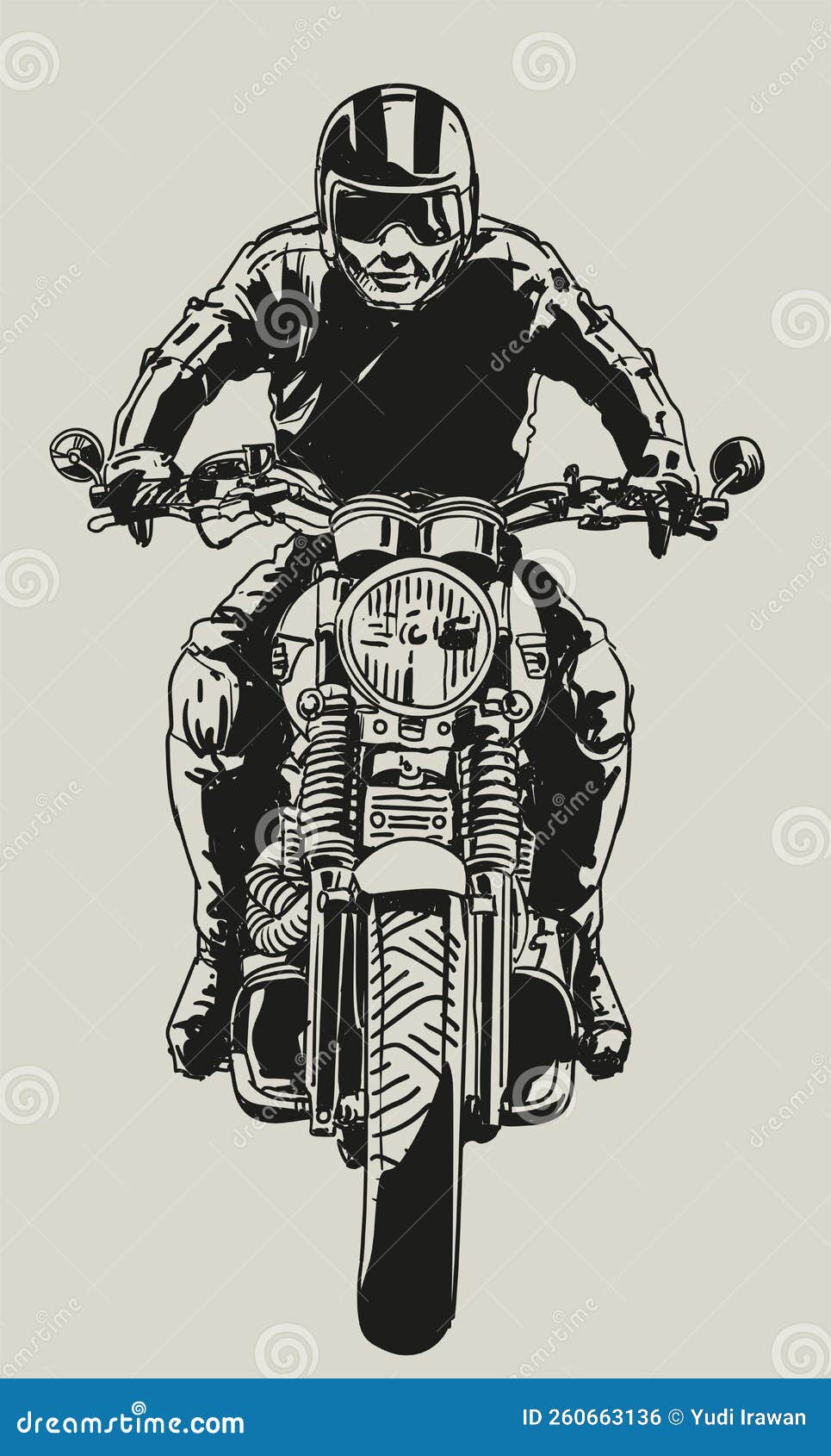 Front Rider Custom Motorcycle Vector Illustration Stock Vector ...