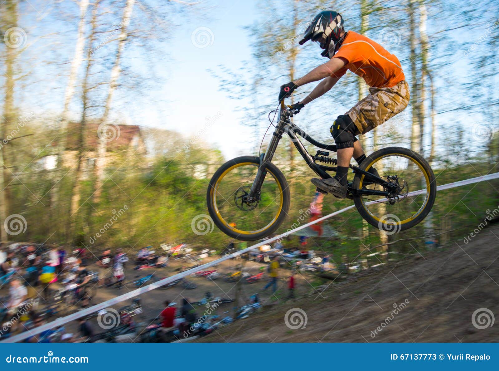 Downhill biking stock image. Image of bicyclist, outdoors - 67137773
