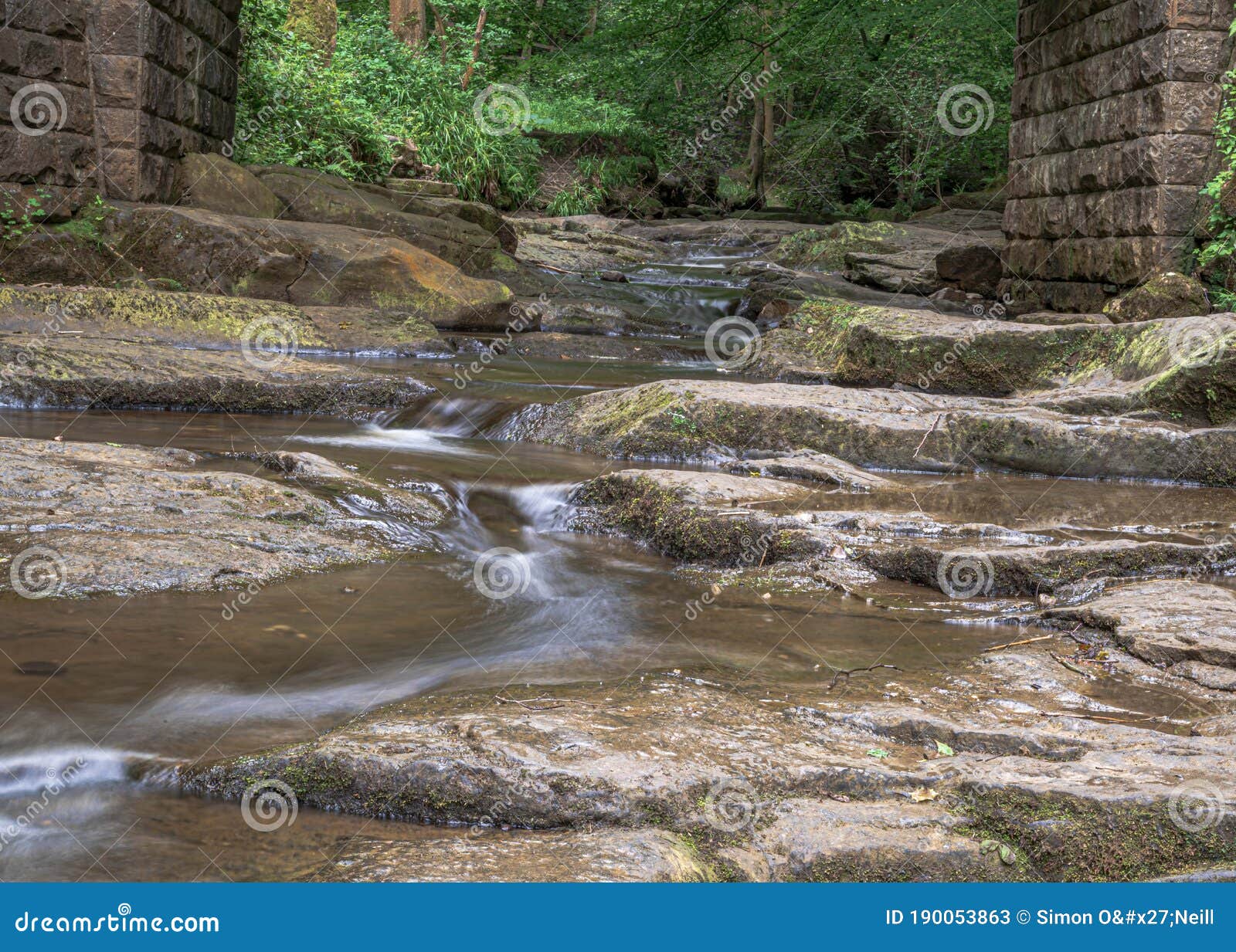 Downhill Flow or a River Over Rocks in Nature Stock Image - Image of ...