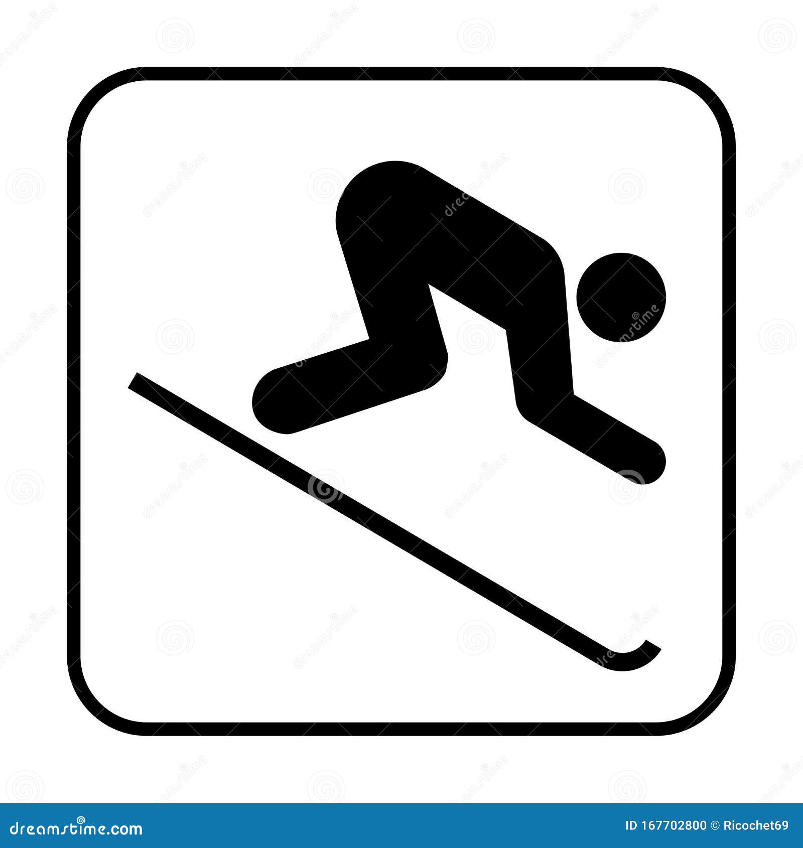 Downhill Skiing Symbol Icon Stock Illustration - Illustration of ...
