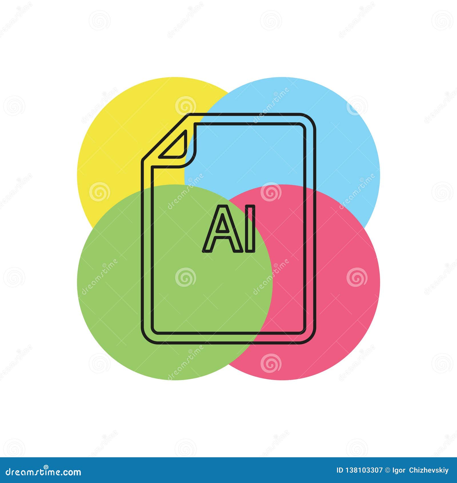 Download AI Document Icon - Vector File Format Stock Illustration ...