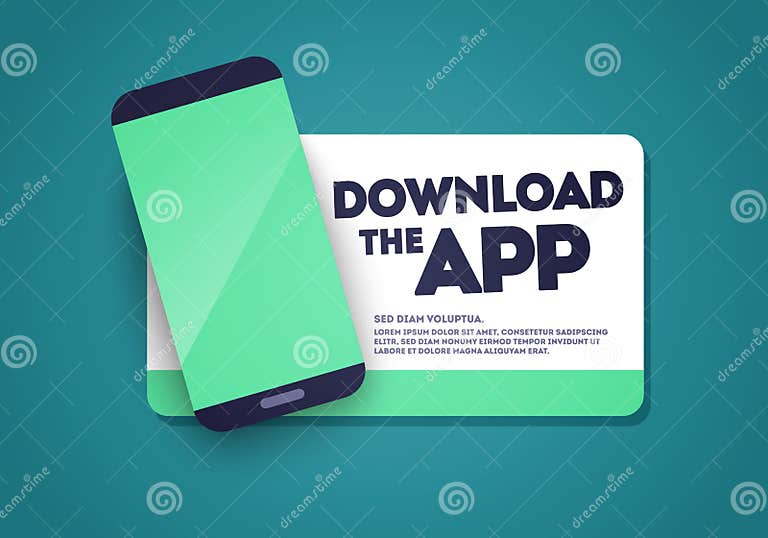 Vector Download the App Sticker with Phone and Screenshot Space Stock ...
