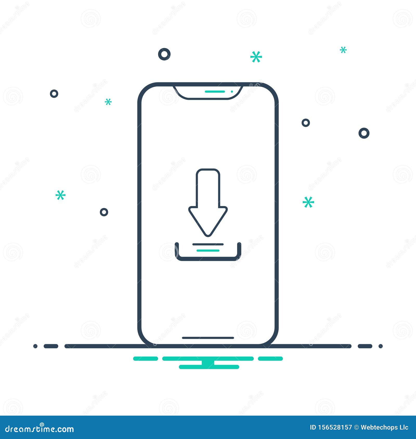 Black Mix Icon for Download App, Phone and Software Stock Illustration ...