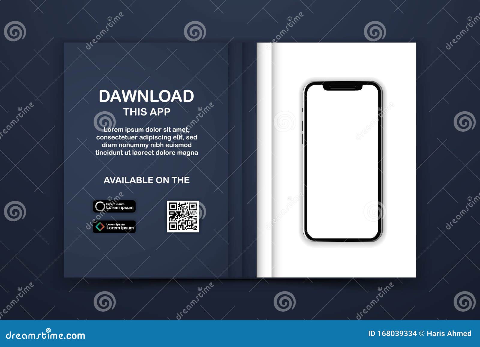 Download Page of the Mobile App Mock-up Vector Stock Vector ...