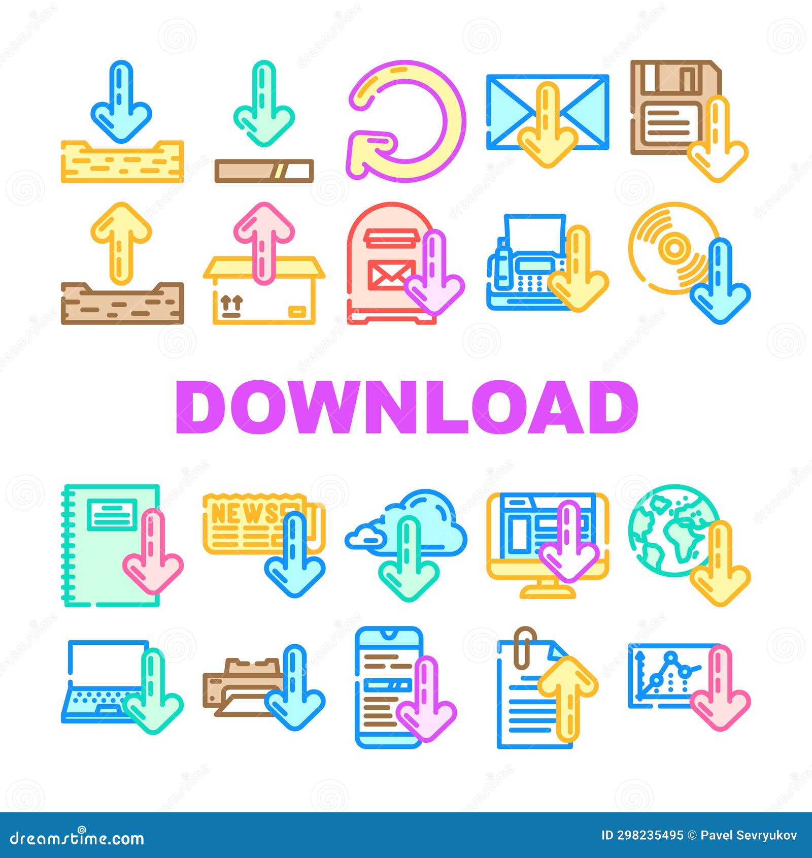 Download App Web Arrow Icons Set Vector Stock Illustration ...