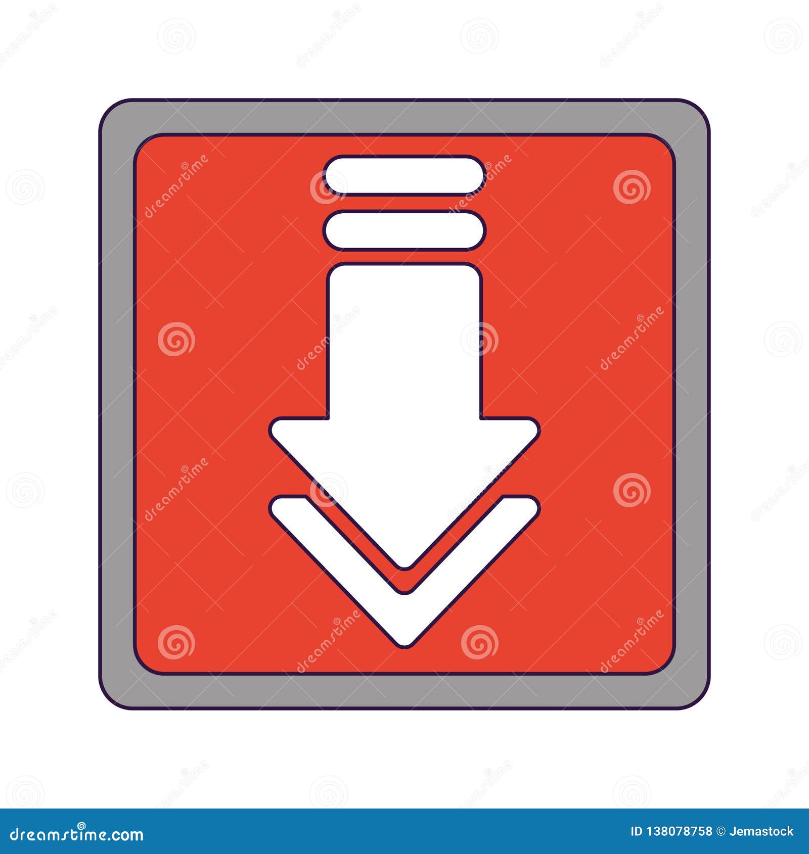 Download arrow down button stock vector. Illustration of arrow - 138078758