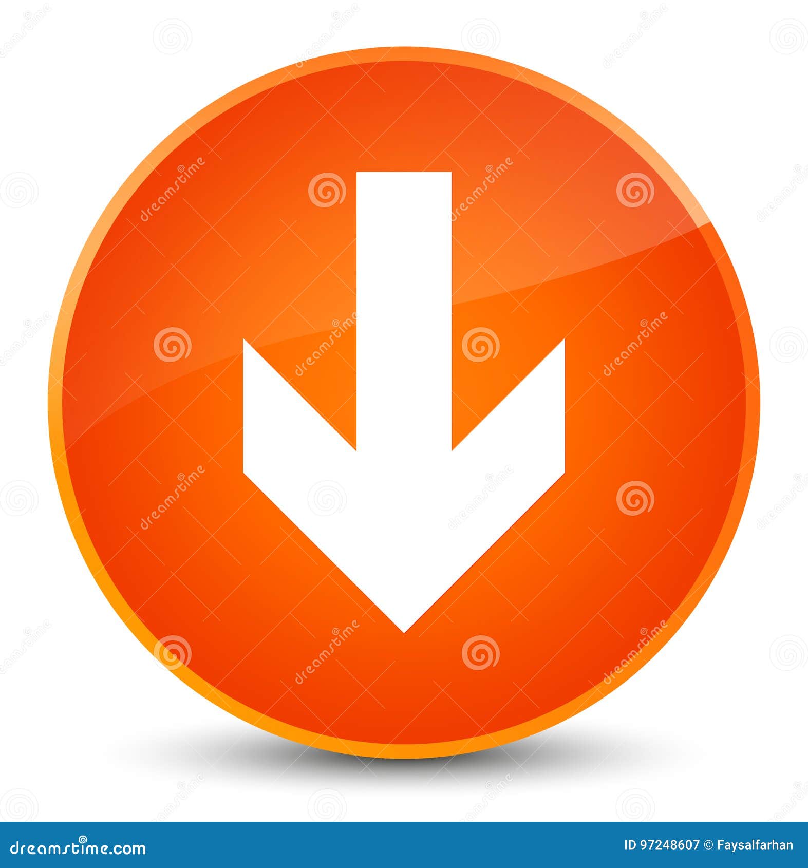 Download Arrow Icon Elegant Orange Round Button Stock Illustration ...
