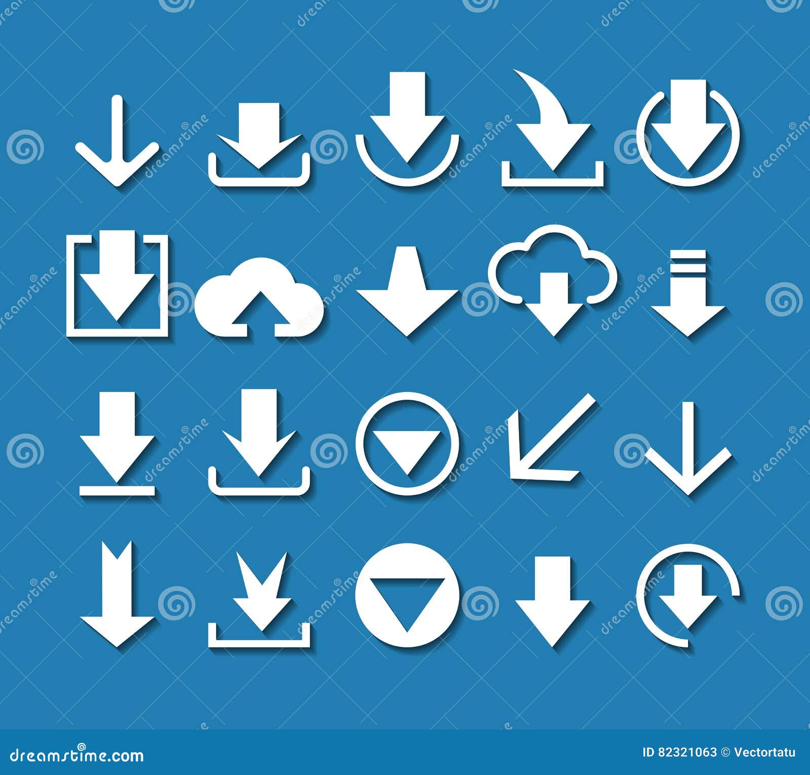 Download arrow icon set stock vector. Illustration of display - 82321063