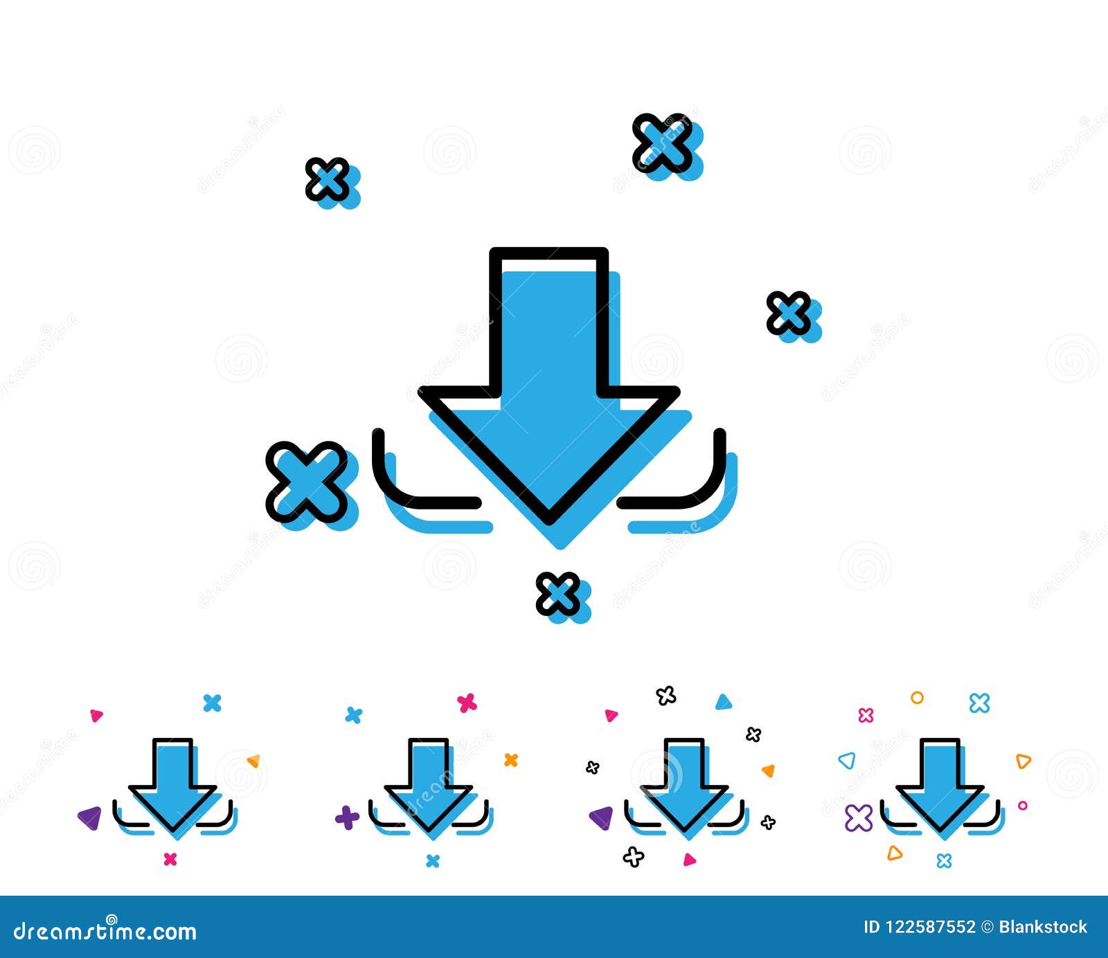 Download Arrow Line Icon. Down Arrowhead. Stock Vector - Illustration ...