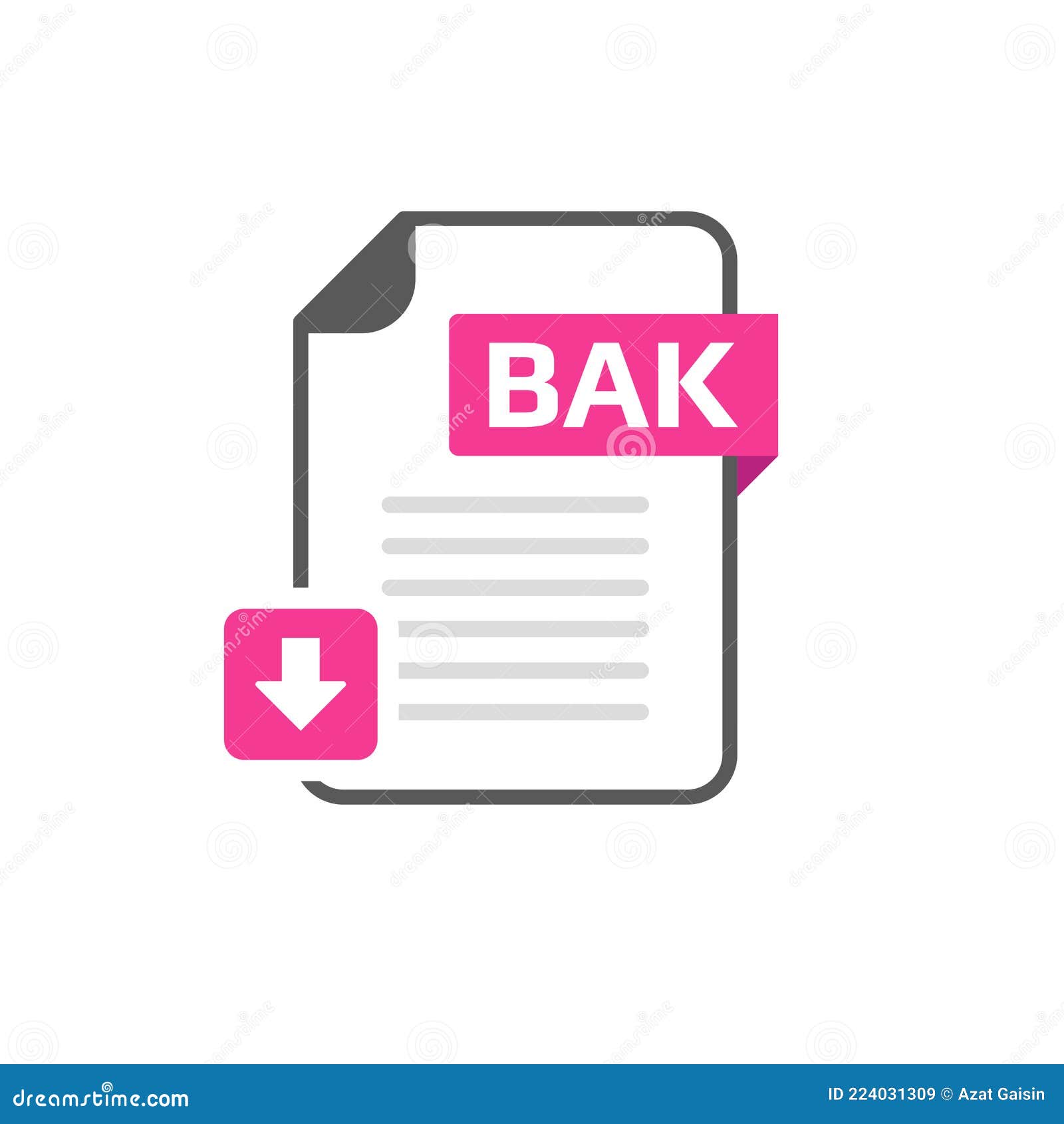 Download BAK File Format, Extension Icon Stock Illustration ...