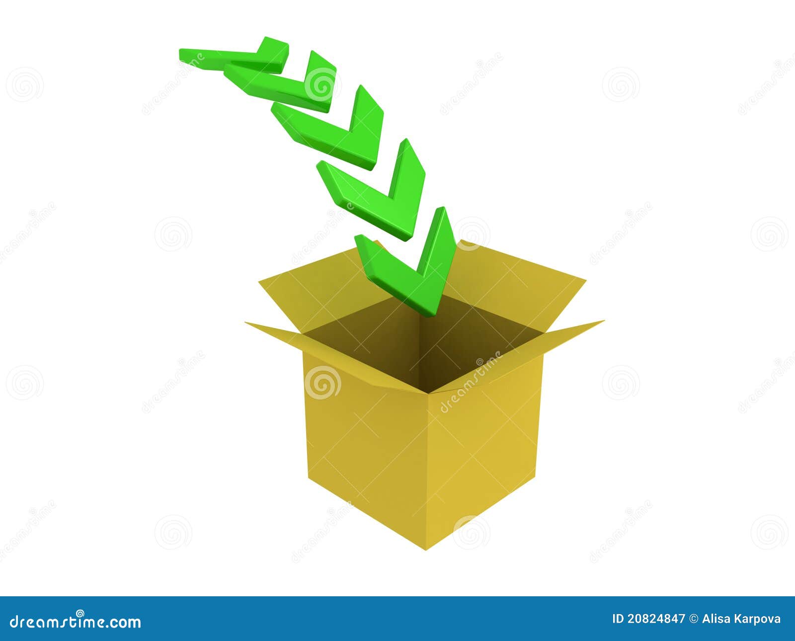 Download Box with Green Arrows Stock Illustration - Illustration of ...
