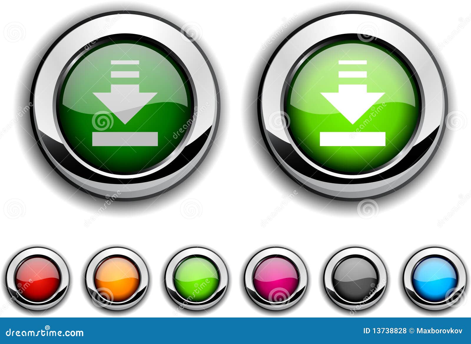 Download button. stock vector. Illustration of black - 13738828