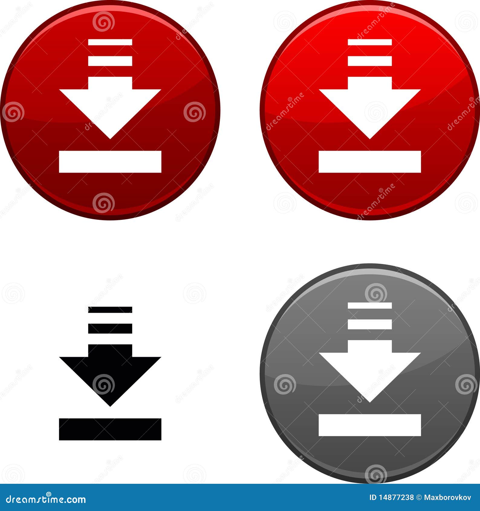 Download button. stock vector. Illustration of glossy - 14877238