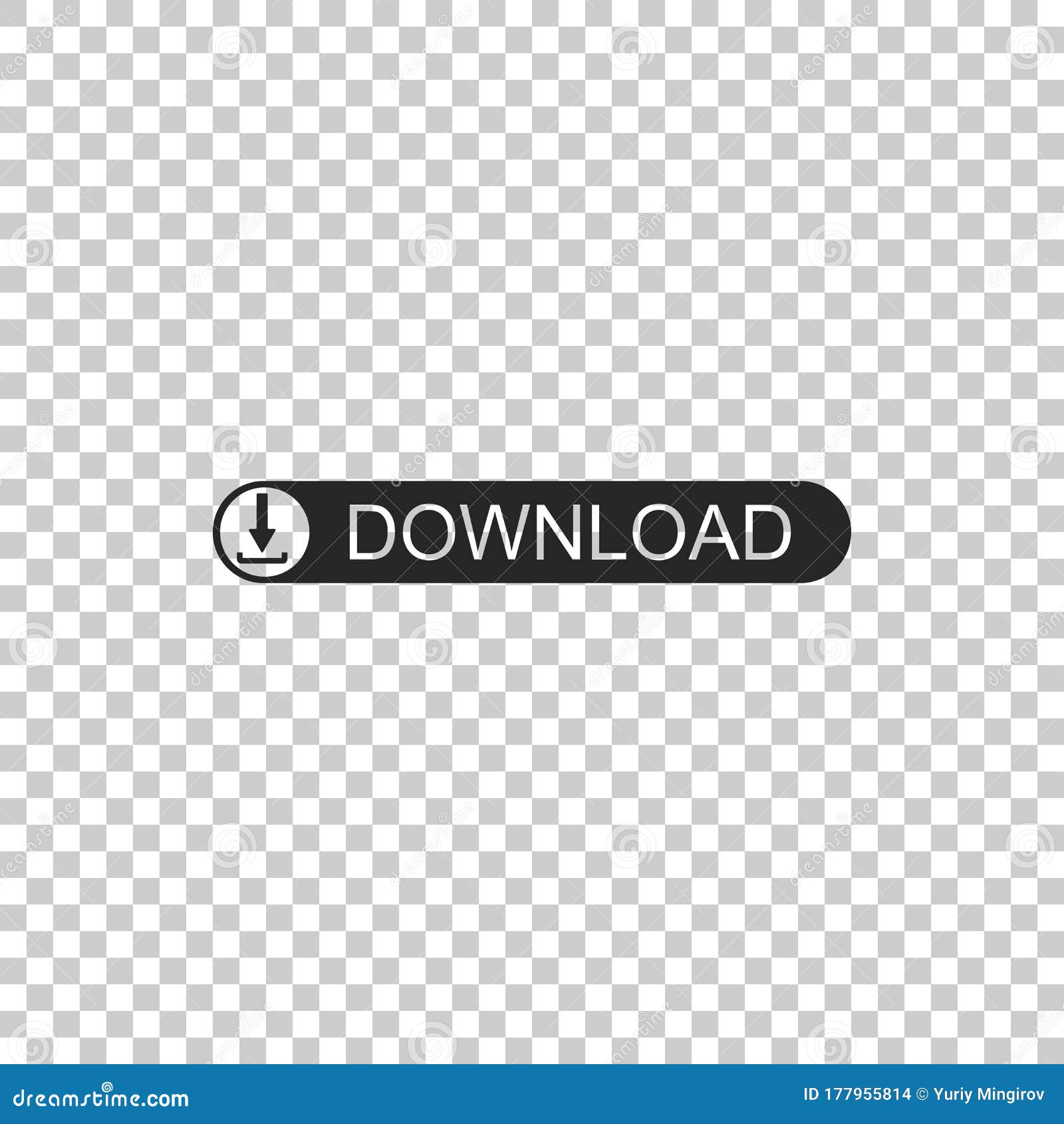 Download Button with Arrow Icon Isolated on Transparent Background ...
