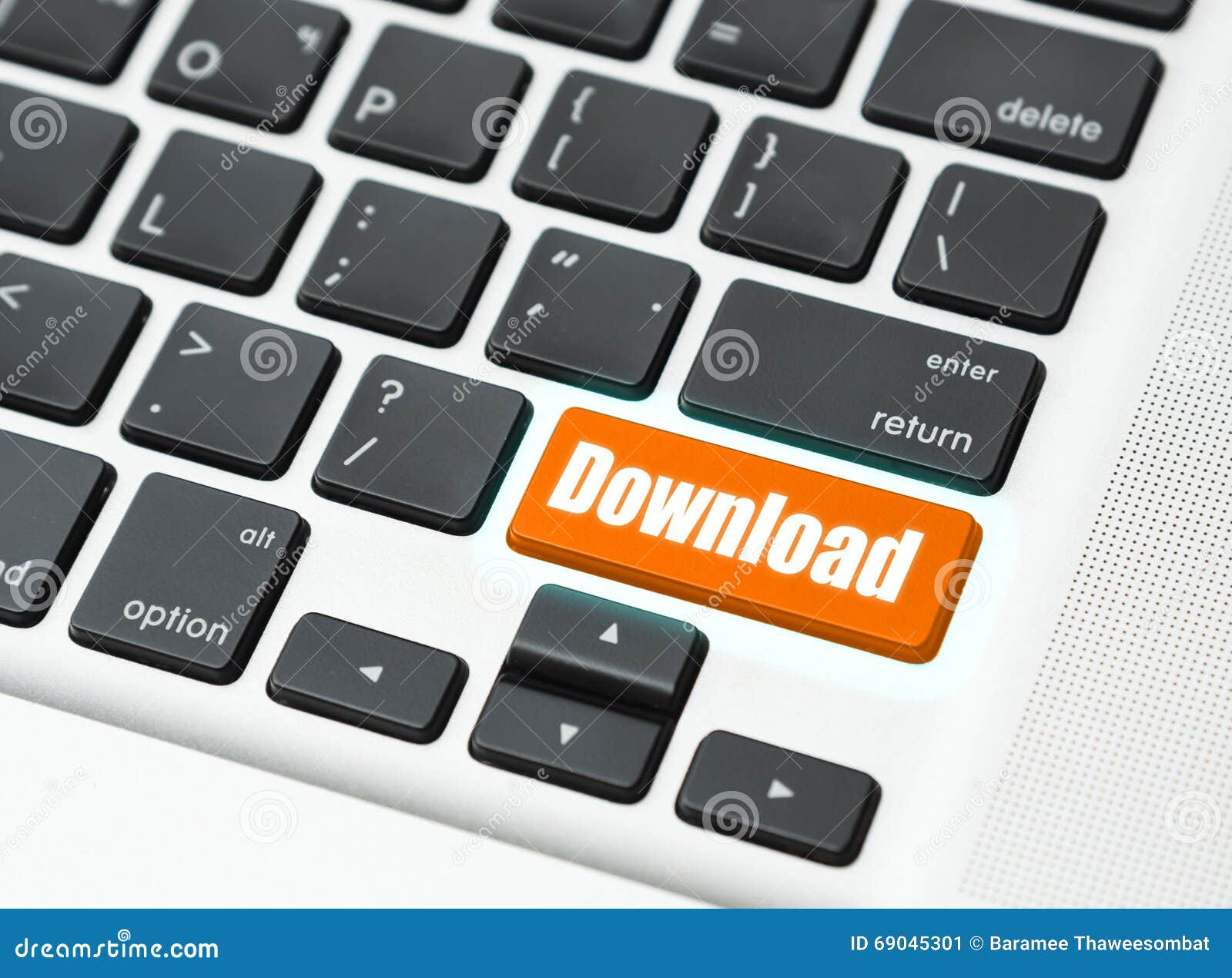 Download Button on Black Keyboard Computer. Stock Image - Image of ...