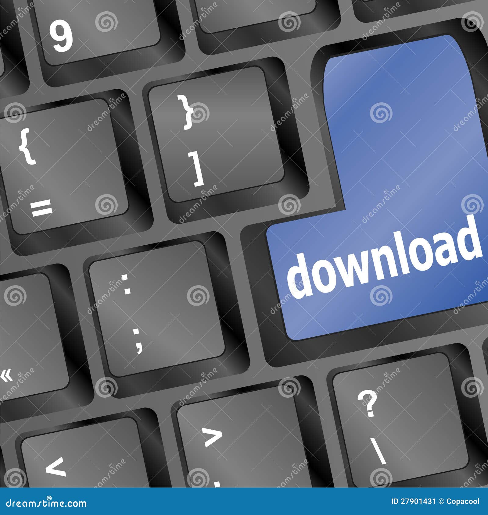 Download Button on Computer Keyboard Stock Vector - Illustration of ...