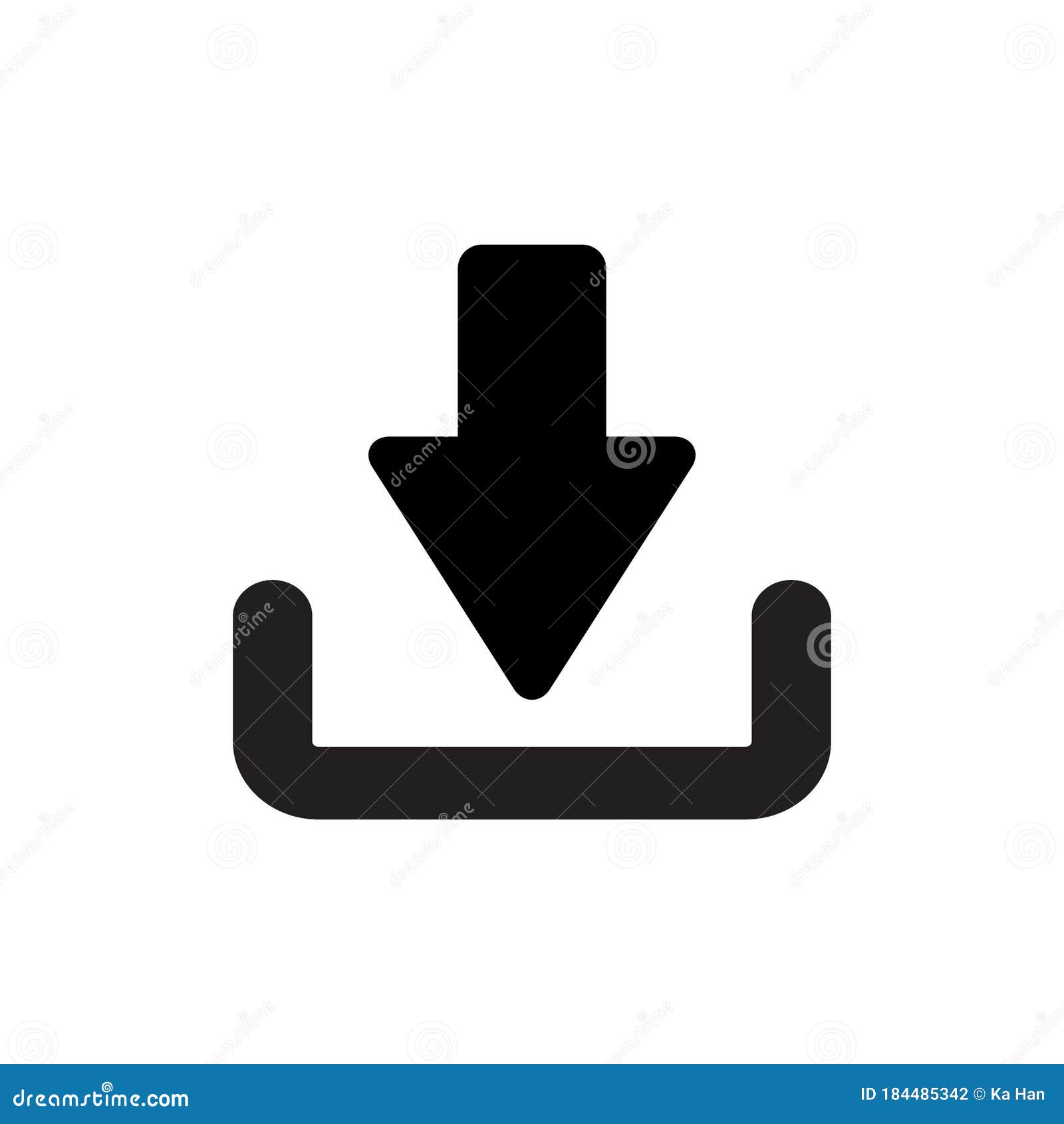 Download Button Icon Vector. Download File Symbol Illustration Stock ...