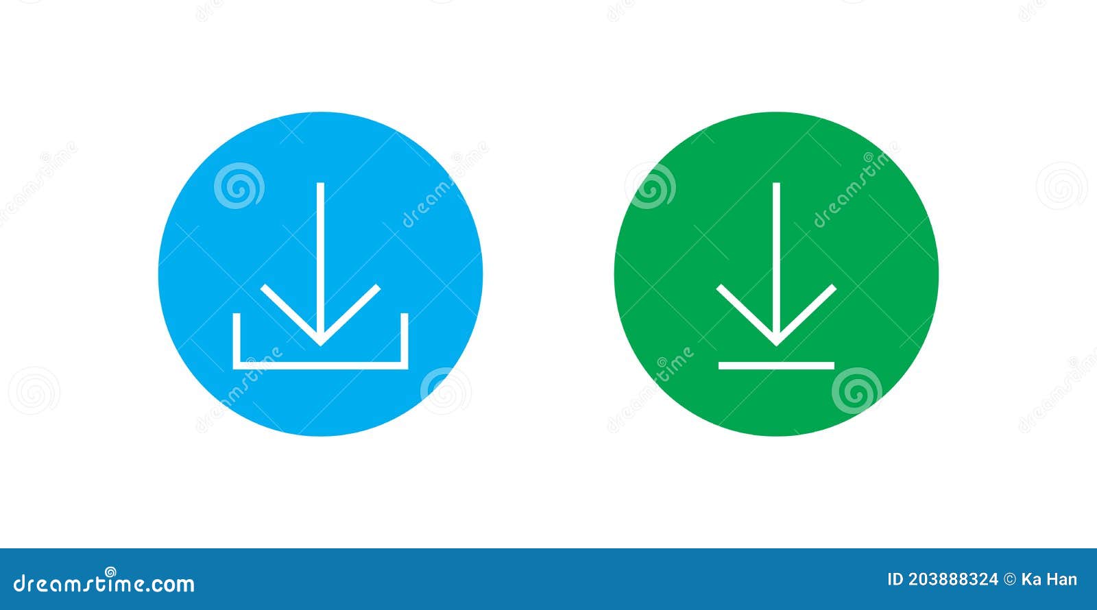 Download Button Icon Vector in Flat Style. Down Arrow Symbol ...