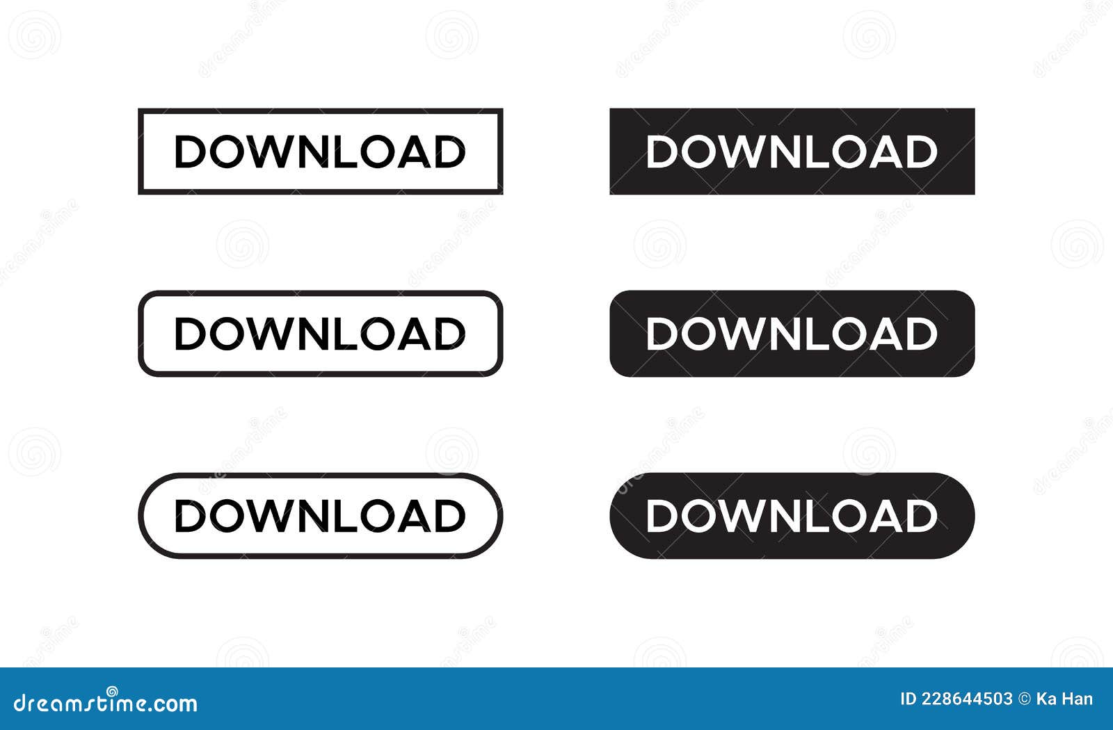 Download Button Icon Vector Set Collection Stock Vector - Illustration ...