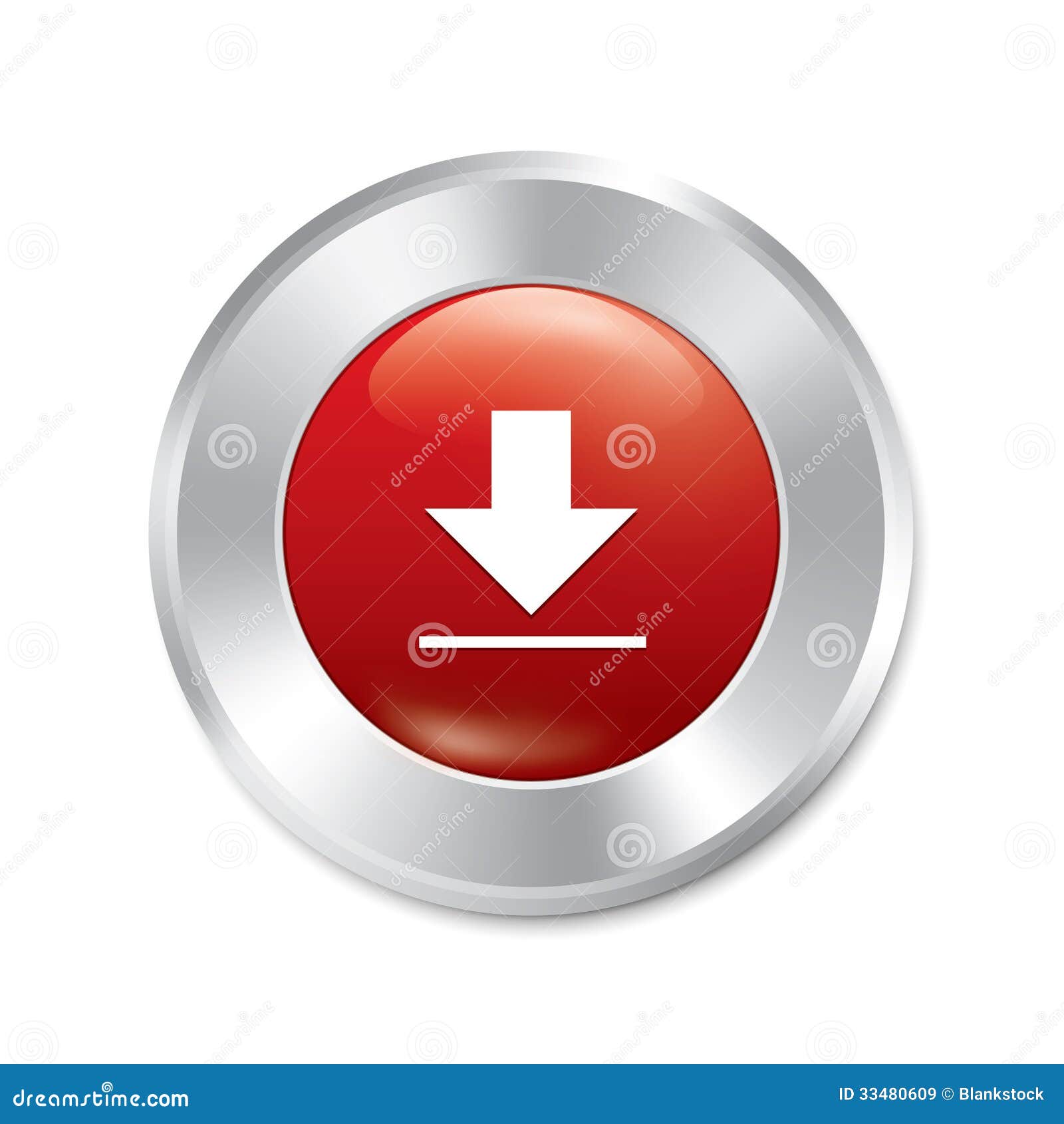 Download Button. Red Round Sticker Stock Illustration - Illustration of ...