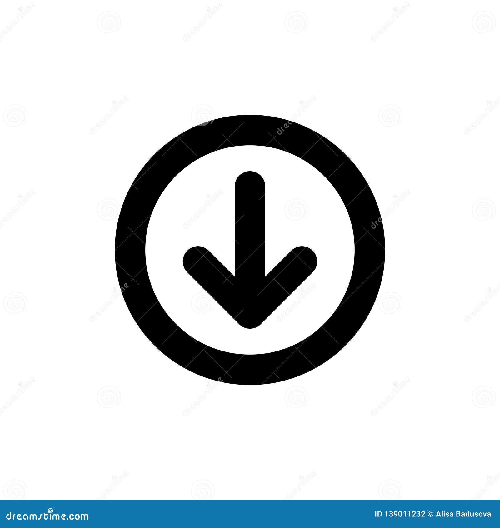 Download Button Simple Vector Icon Internet Downloading Sign Stock ...