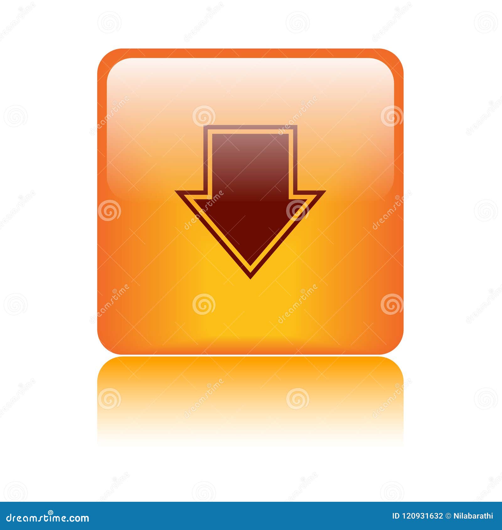 Download Button Square Orange Stock Illustration - Illustration of ...
